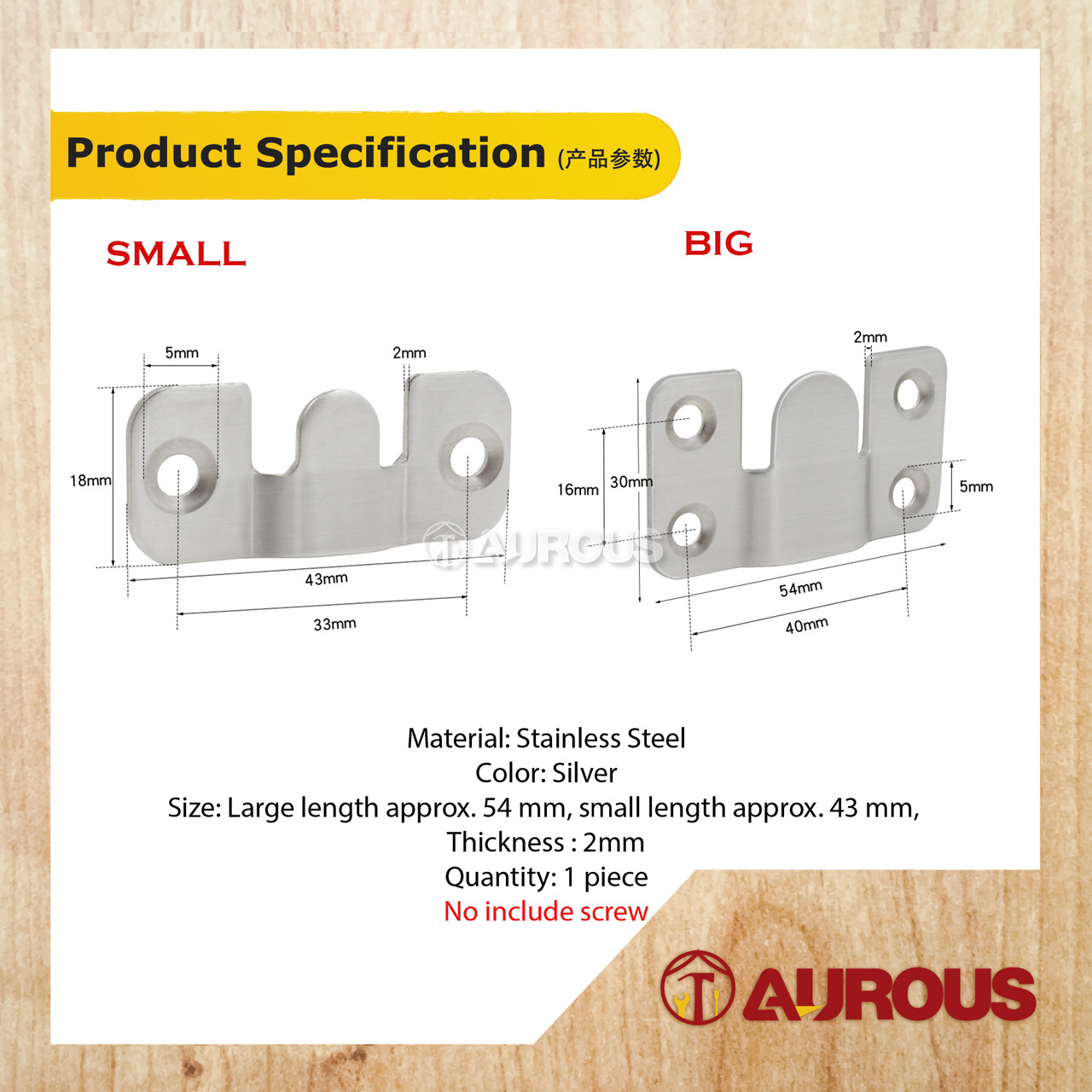 1 PIECE- STAINLESS STEEL WALL FURNITURE PICTURE FRAME HANGERS HOOK ...