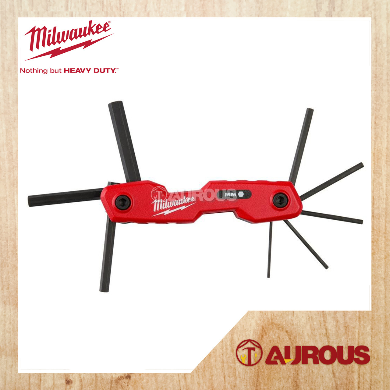 MILWAUKEE 8-KEY FOLDING HEX KEY ALLEN KEY SET - METRIC 1.5MM TO 8MM 48 ...