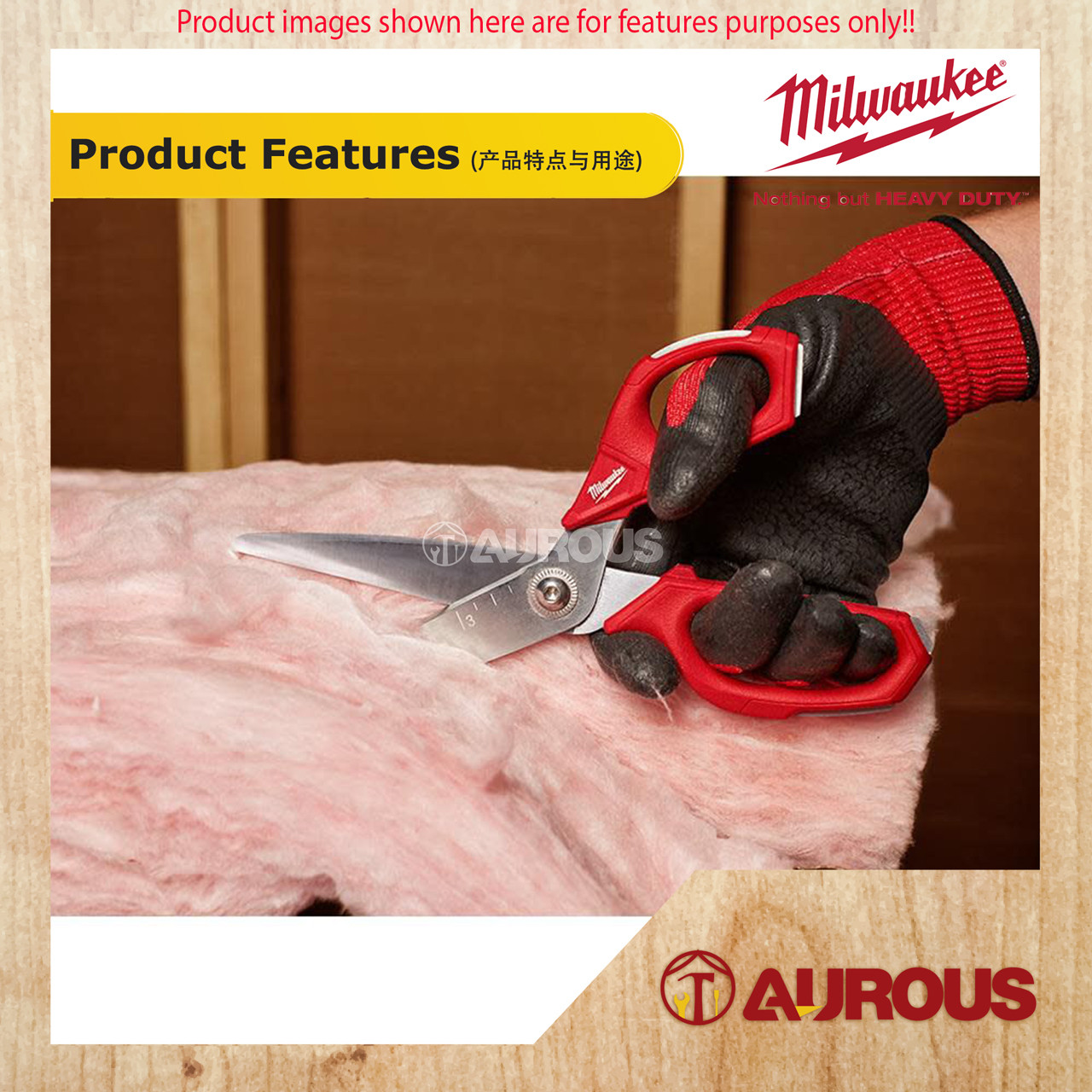 MILWAUKEE ALL METAL HANDLE JOBSITE STRAIGHT & OFFSET SCISSORS (48-22 ...