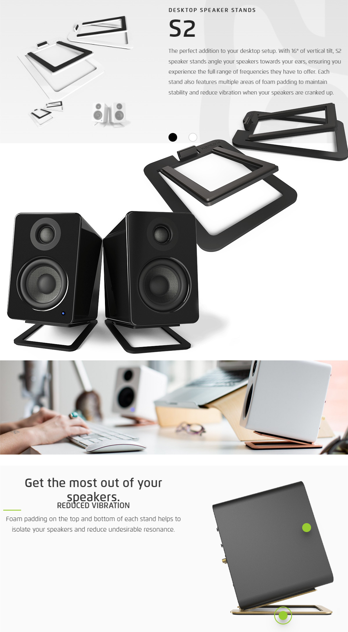 Kanto S2 Tilted Desktop Speaker Stands for Small Speakers - MSL Digital ...