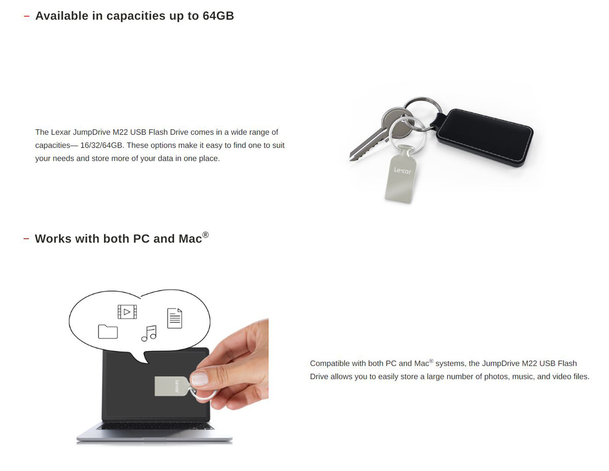 Lexar® JumpDrive® M22 32GB / 64GB / USB Flash Drive - MSL Digital ...