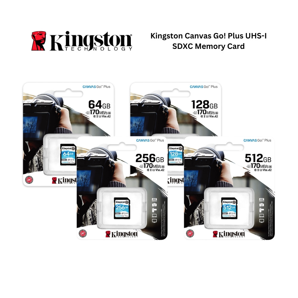 Kingston Canvas Go! Plus UHS-I SDXC Memory Card | 64GB/128GB/256GB/512GB | 4K UHD Video and ...