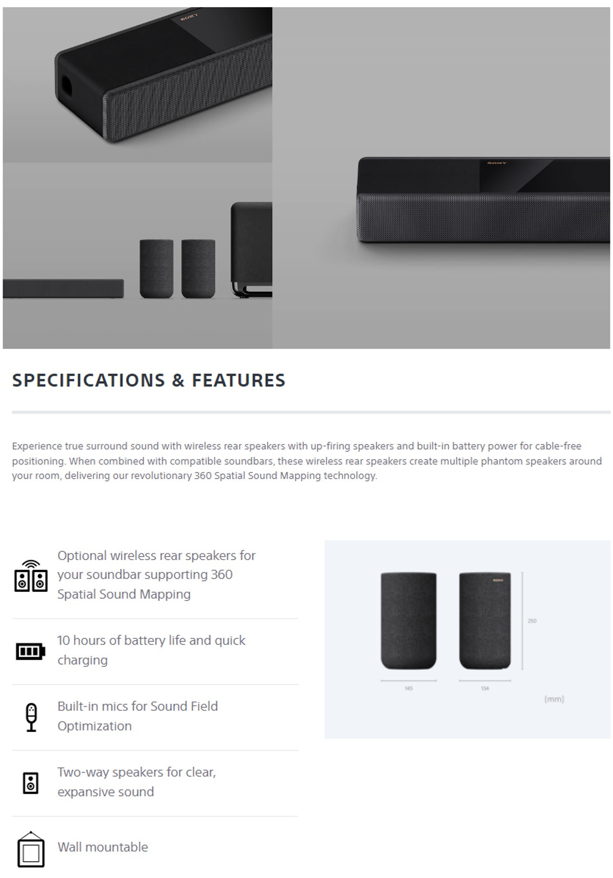 Sony SA-RS5 Wireless Rear Speakers - MSL Digital Online Store