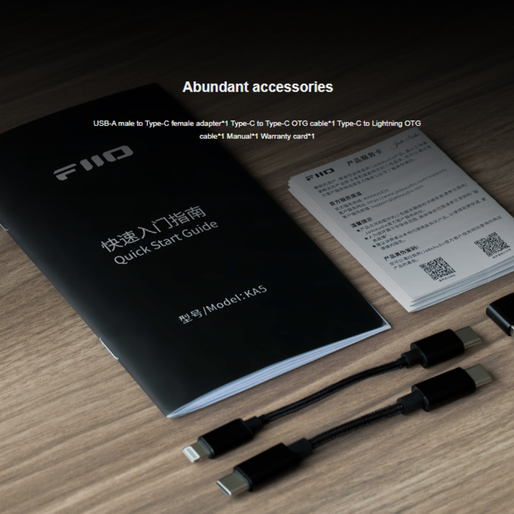 Fiio Ka5 Portable Dac And Headphone Amplifier Androidapple Compatible 3544 Dual Outputs