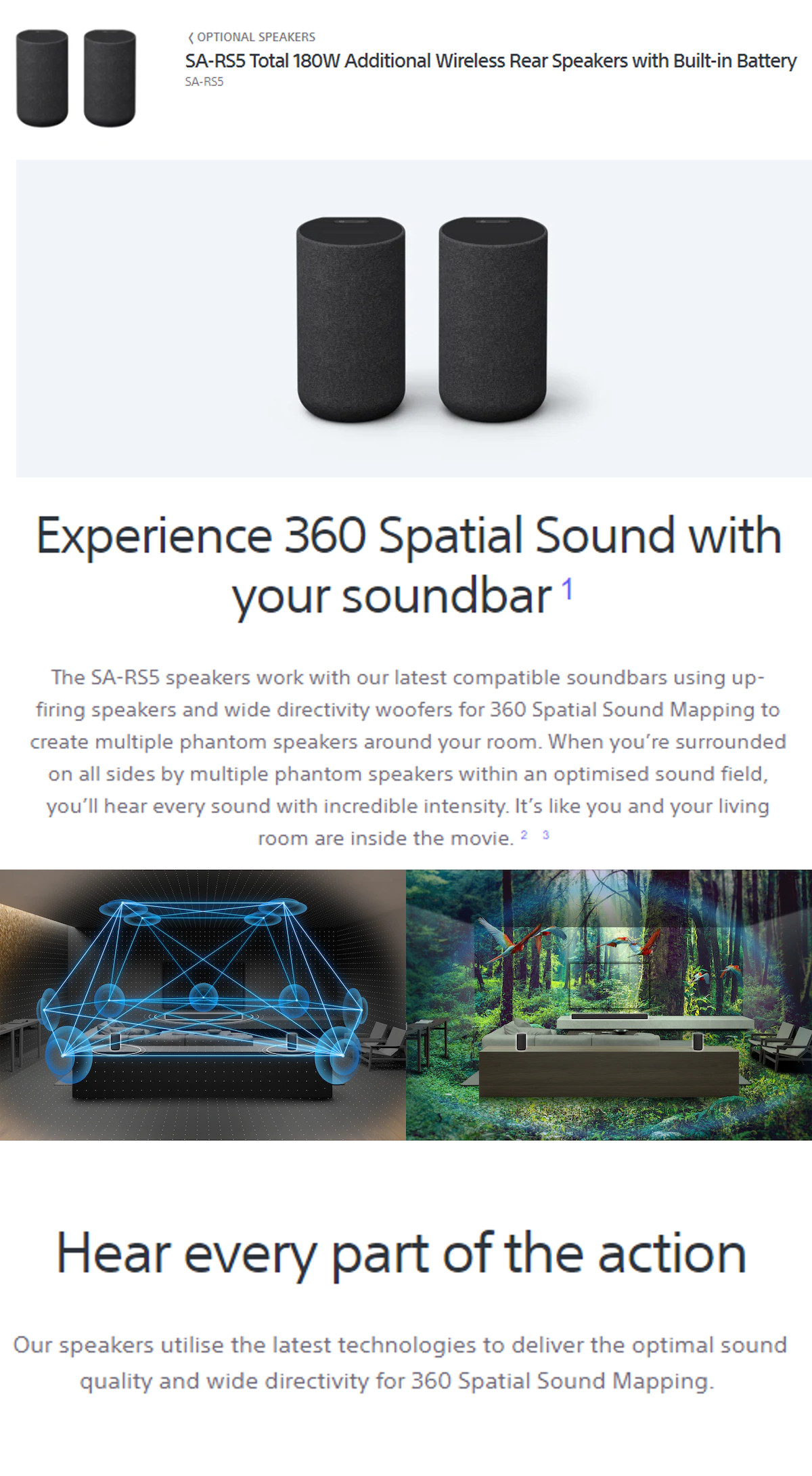 Sony SA-RS5 Wireless Rear Speakers - MSL Digital Online Store