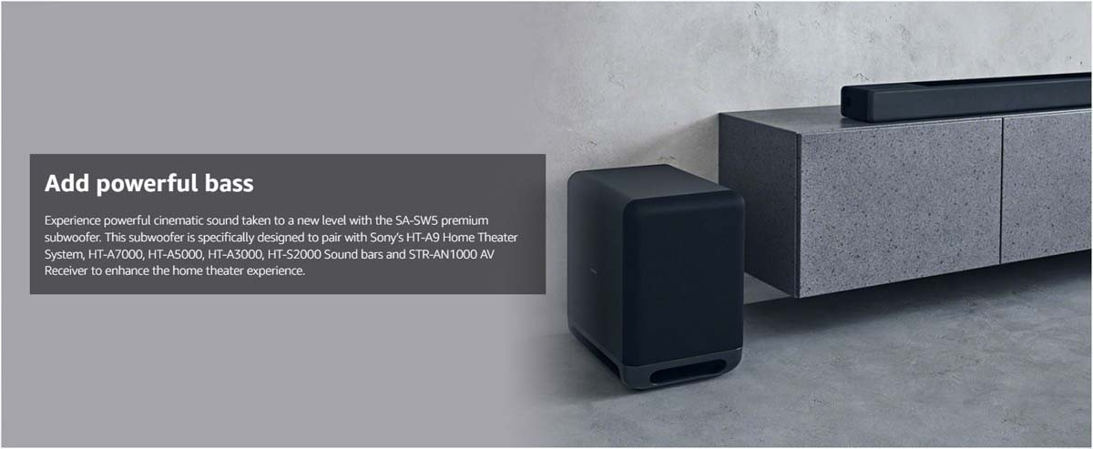 Sony SA-SW5 300W Additional Wireless Subwoofer - MSL Digital Online Store
