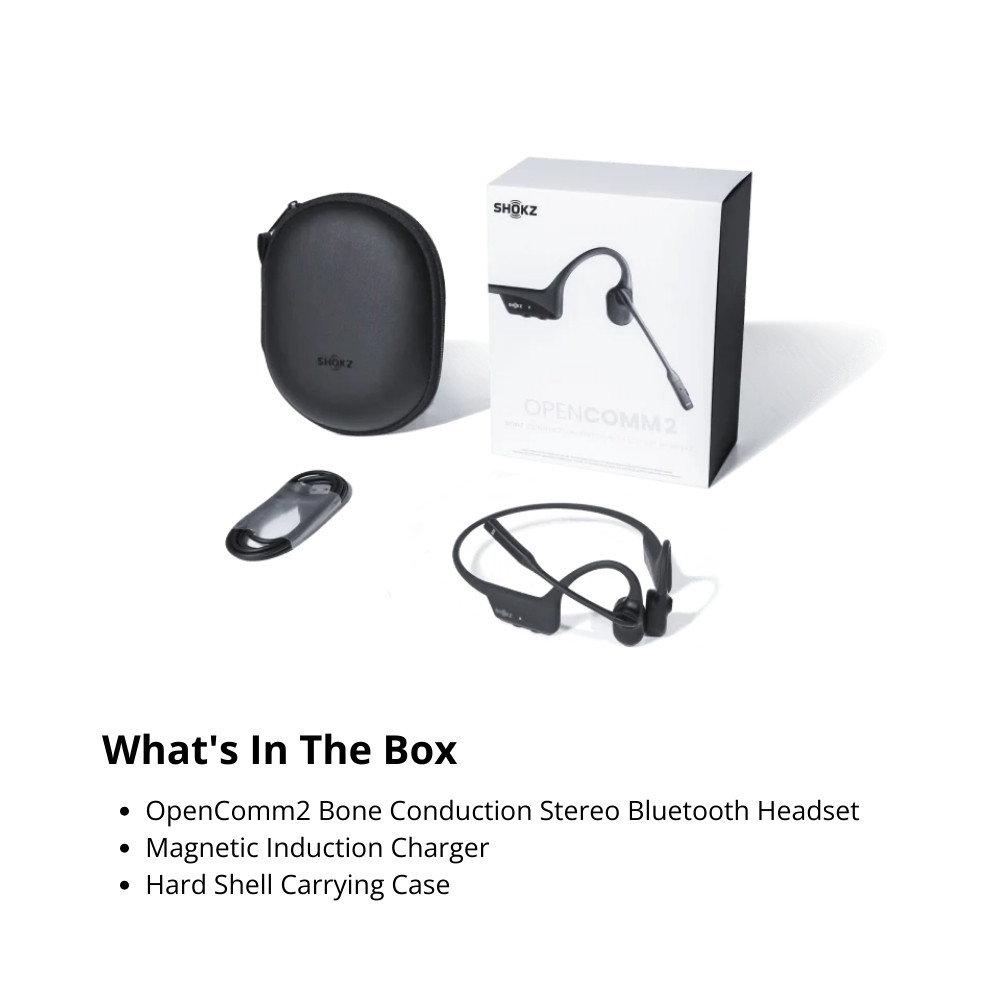 SHOKZ OPENCOMM 2 Bone Conduction Stereo Bluetooth Headset with Noise ...