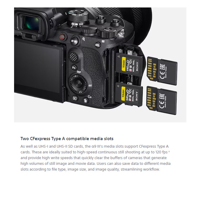 Sony ILCE-9M3 / α9 III Full Frame Mirrorless Camera with global shutter ...