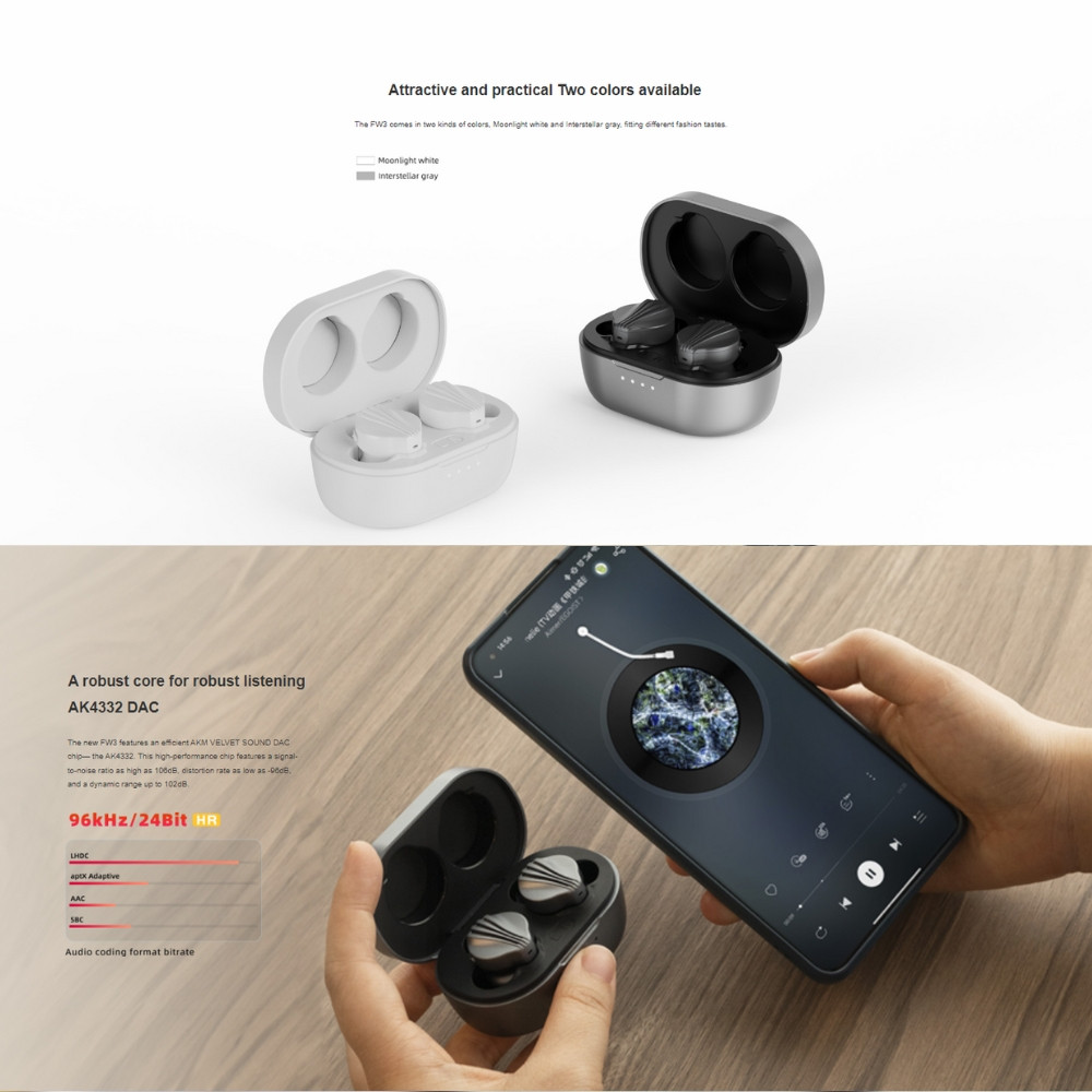 FiiO FW3 HiFi True Wireless Bluetooth Earbuds - MSL Digital Online Store