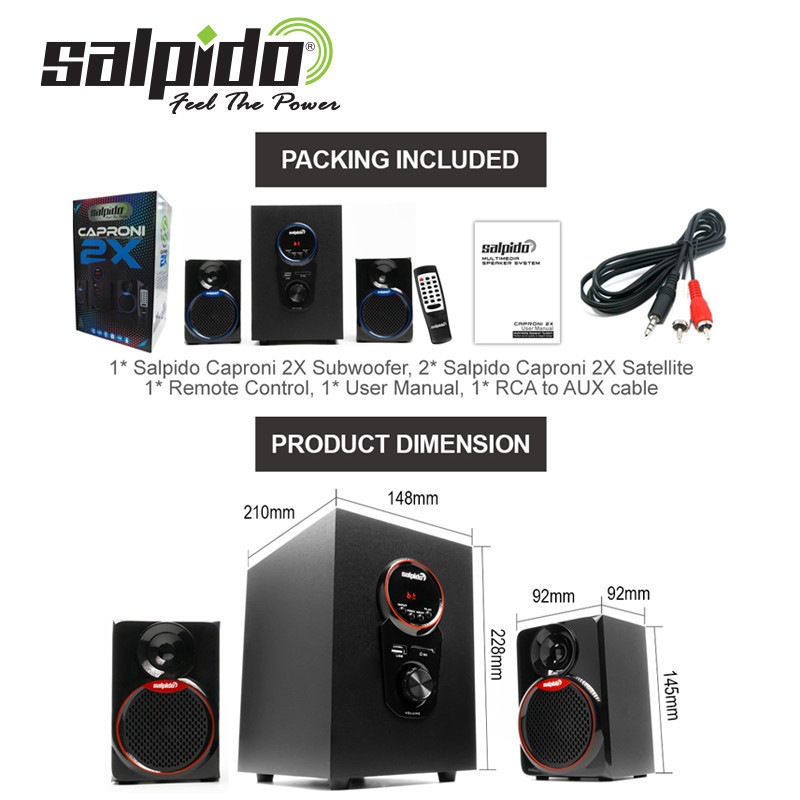 SALPIDO CAPRONI 107 BLACK MULTIMEDIA SPEAKER 2.1 [SBN:Yes NILAI:Yes ...