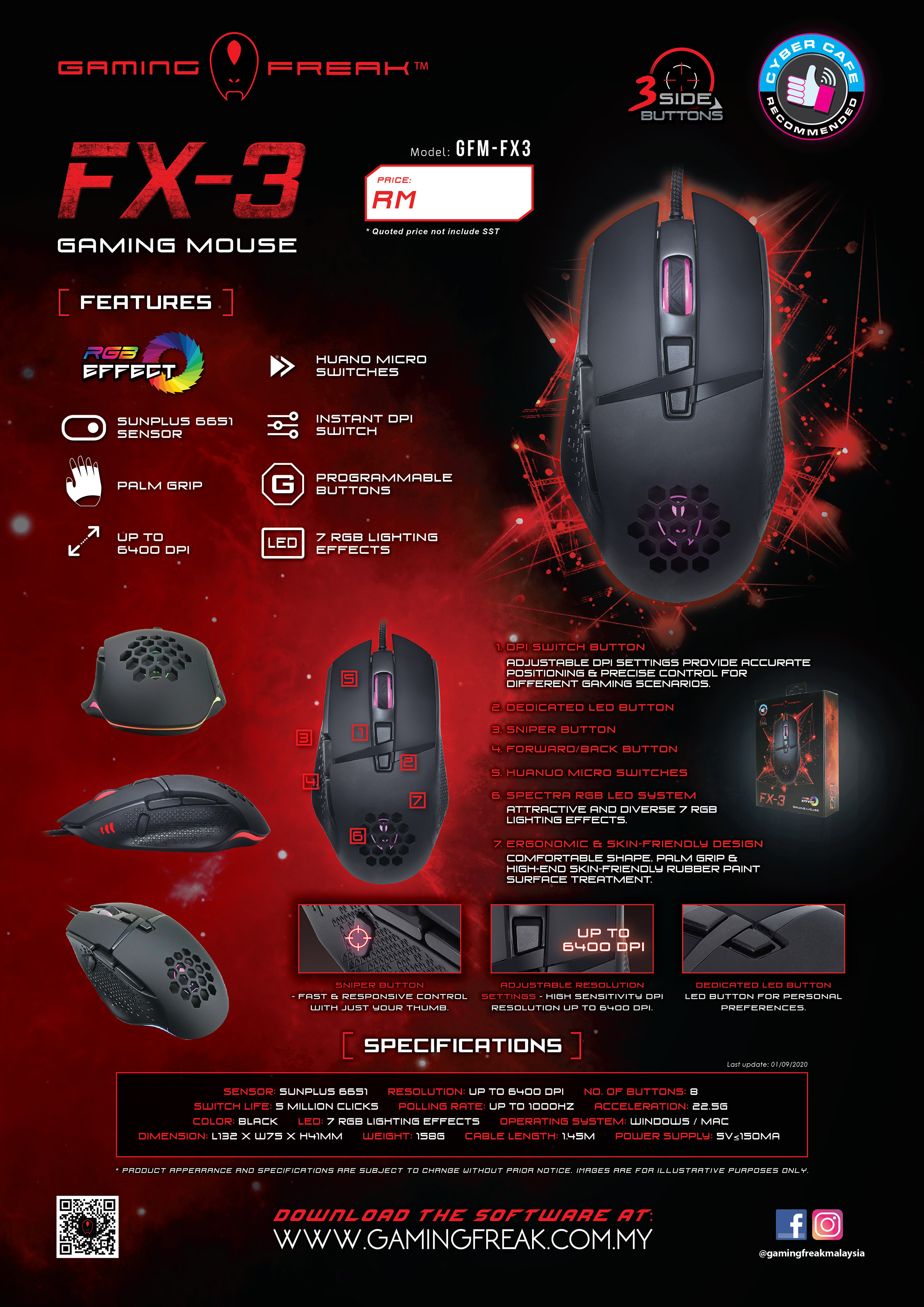 GAMING FREAK FX-3 RGB GAMING MOUSE [SBN:NO NILAI:NO MELAKA:NO HPS:NO ...