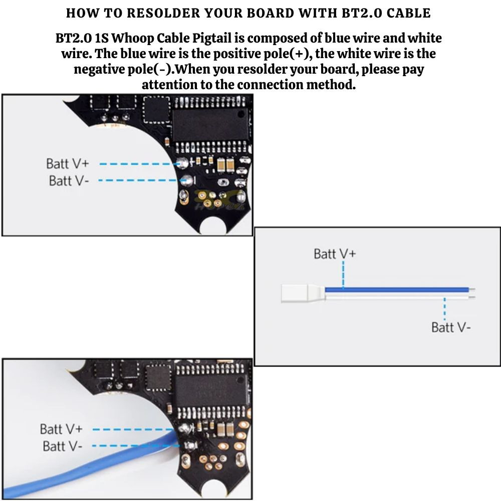 BETAFPV 1S Whoop Cable Pigtail (BT2.0) BT-2.0 Pigtail – RC HOPEZ