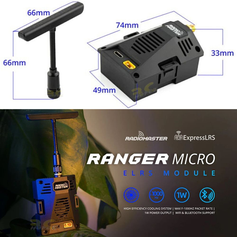 RadioMaster Ranger Micro 2.4GHZ ELRS Module for Radiomaster TX16S/ TX12 ...