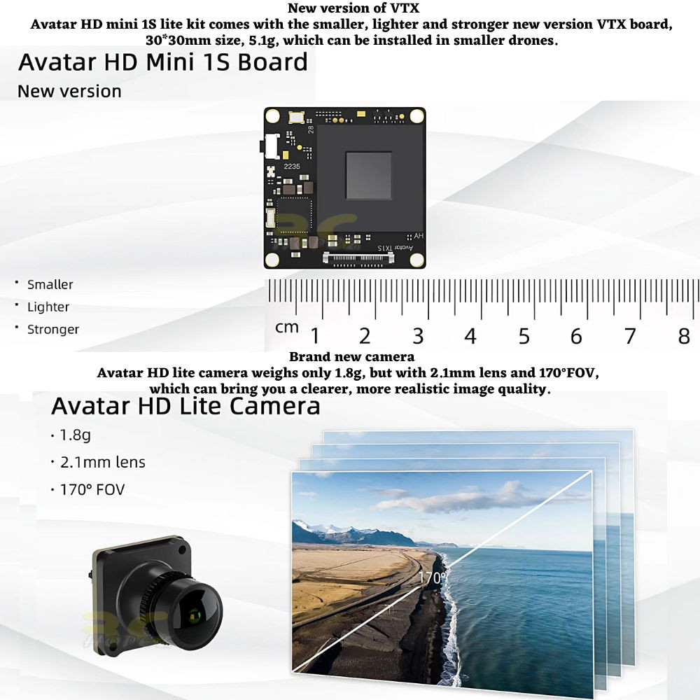 Caddx Walksnail Avatar HD Lite Camera / Mini 1S VTX Kit WN-Avatar Lite ...