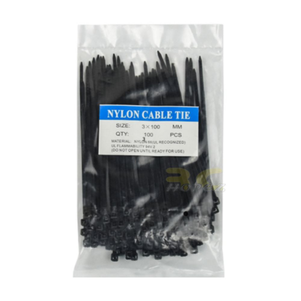 100Pcs/pkt Self-Locking Multi-Purpose Nylon Cable Tie 2.5mm x 100/150mm ...