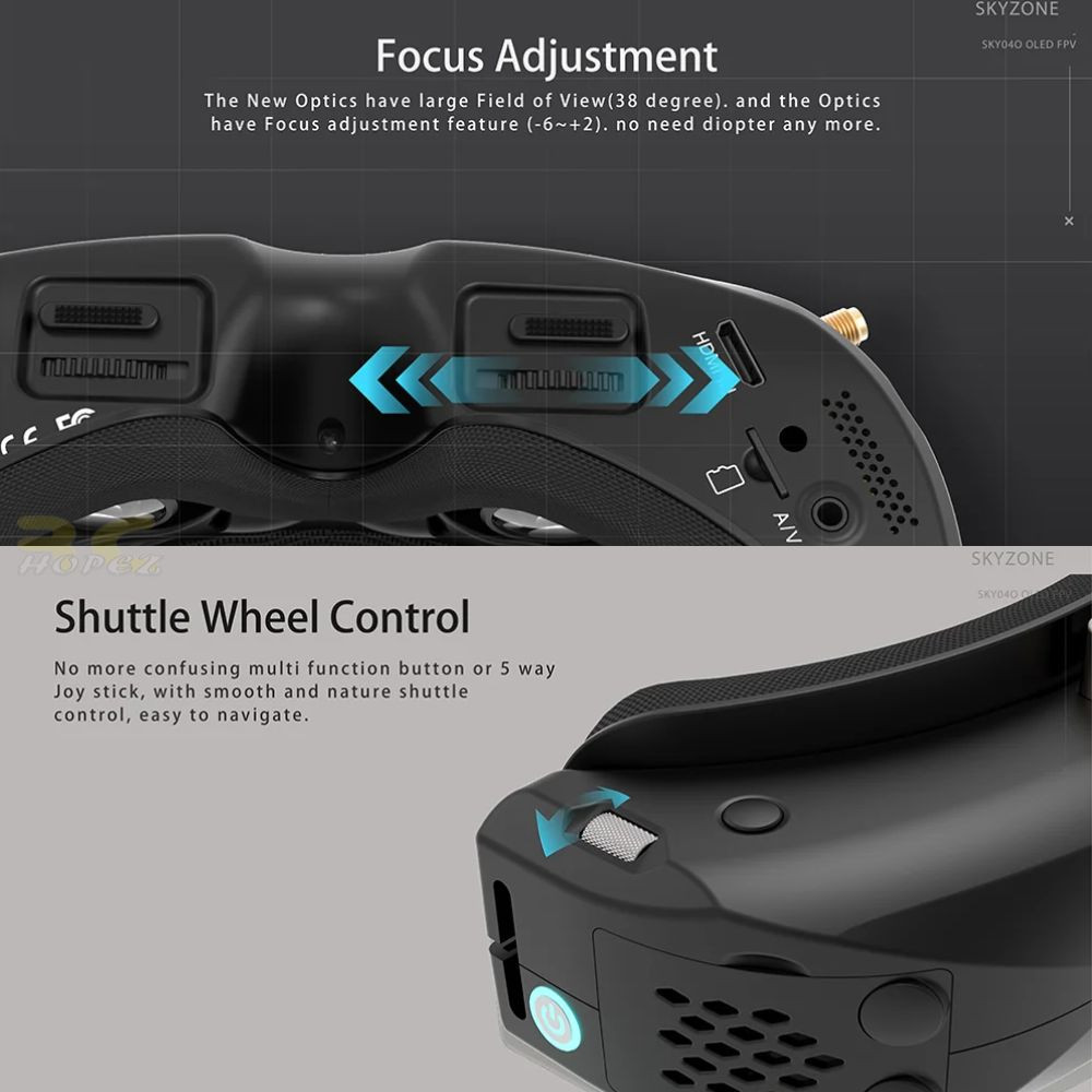 Skyzone SKY04O PRO FPV Goggles with OLED Screen 60FPS DVR 5.8Ghz 48CH Steadyview Receiver With ...