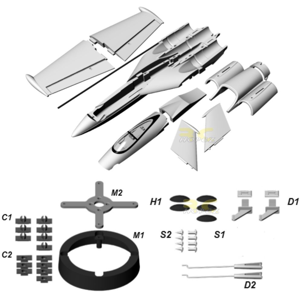 Pusher RC Plane Jet Kit Ultra Z Astro 810mm Wingspan EDF ZT003 – RC HOPEZ