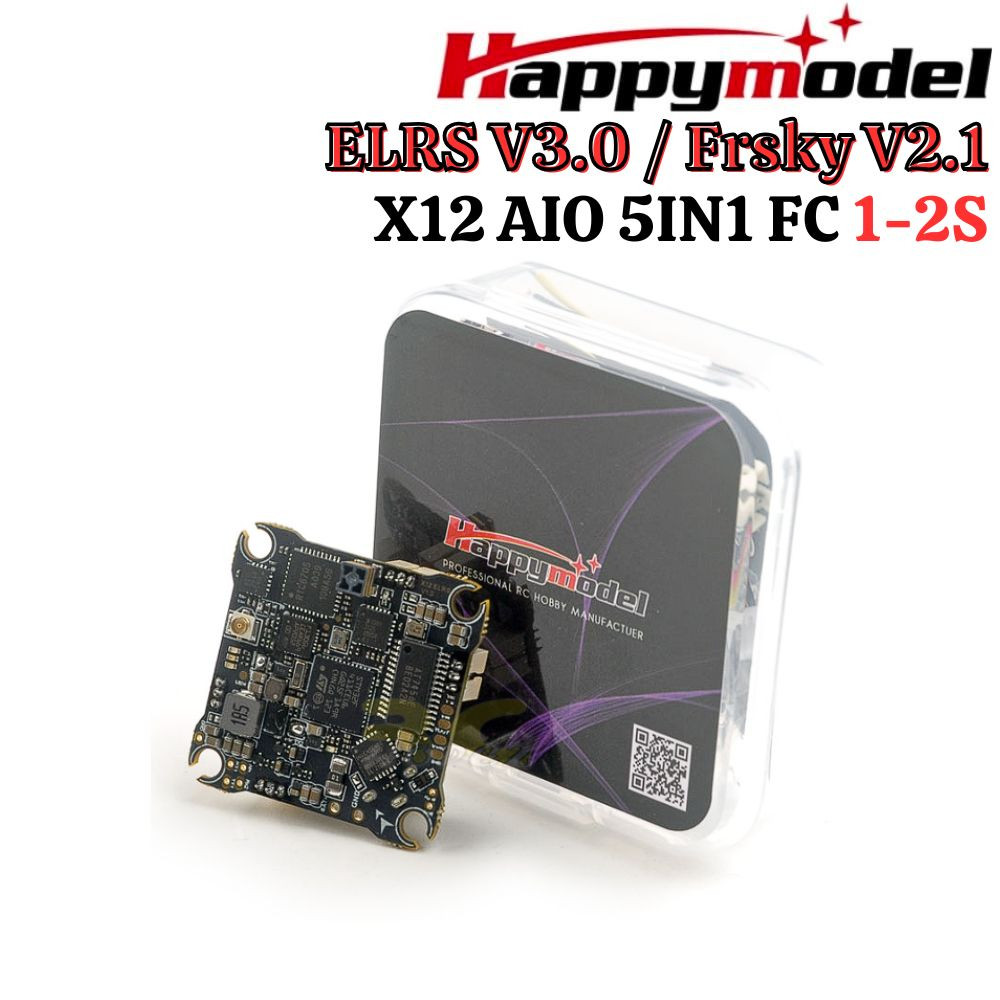 Happymodel X12 AIO 5in1 1-2S FC (25.5×25.5mm) BLHELIS 12A ESC OPENVTX 400mW for Mobula7 1S ...