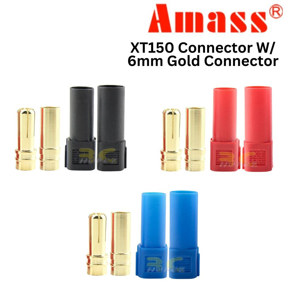 1Pair Amass XT150 Connector With 6mm Gold Connector A-XT150 – RC HOPEZ