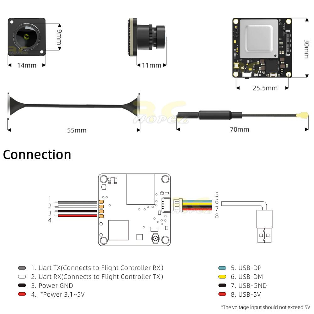 Caddx Walksnail Avatar HD Lite Camera / Mini 1S VTX Kit WN-Avatar Lite ...