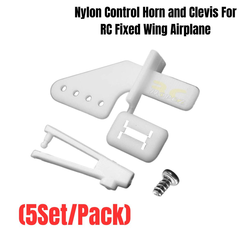 Nylon Control Horn and Clevis For RC Fixed Wing Airplane (5Set/Pack ...