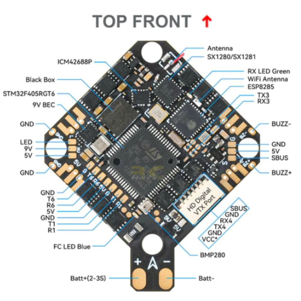 BetaFPV F4 20A AIO FC V1 ELRS 2.4G 2-3S (26X26mm) Brushless Flight ...