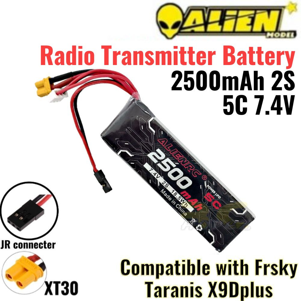 Alienmodel 2S 7.4V 2500mAh 5C Lipo Battery with XT30&JR connector ...