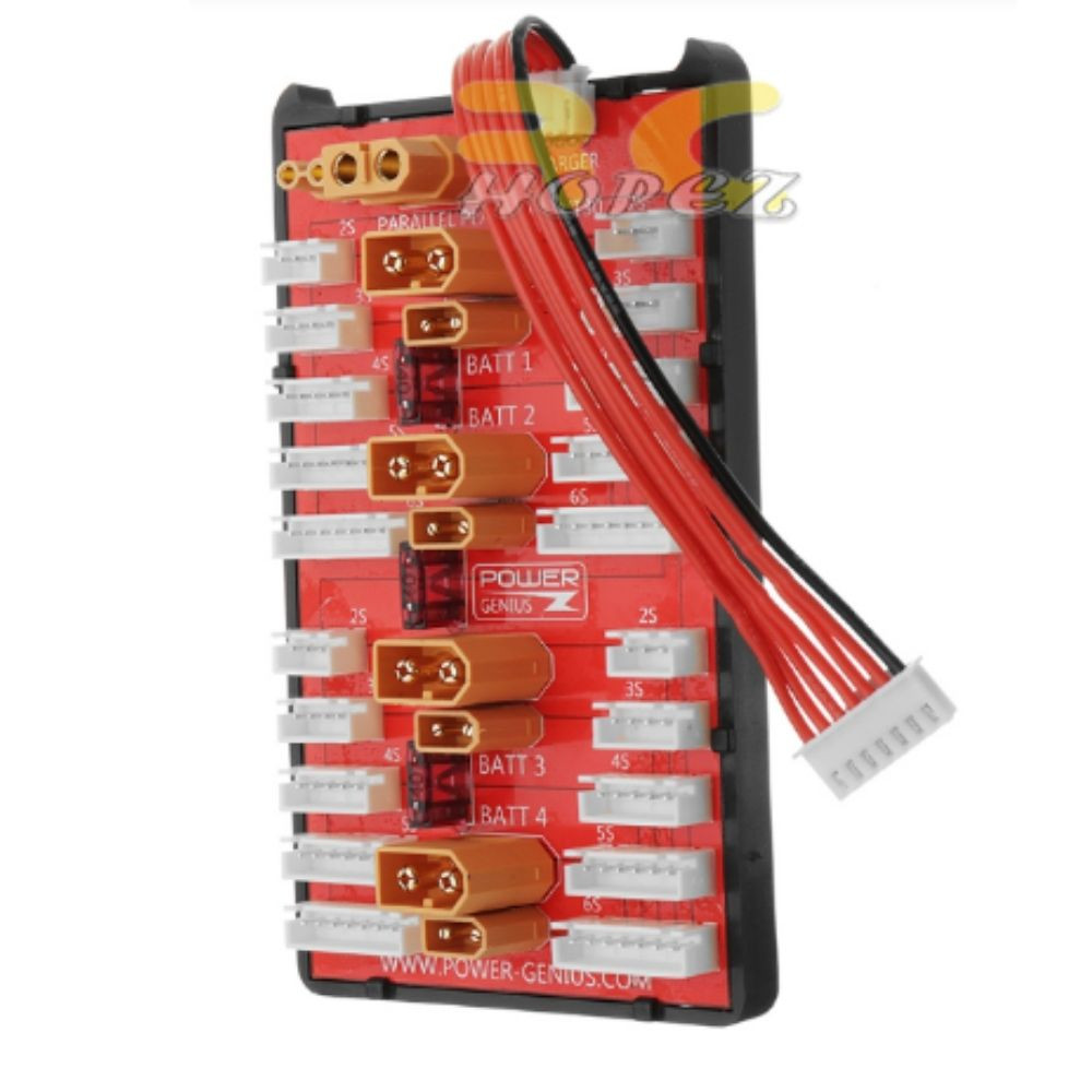 2 in 1 PG Parallel Charging Board XT30 XT60 Plug Supports 4 Packs 2-6S ...