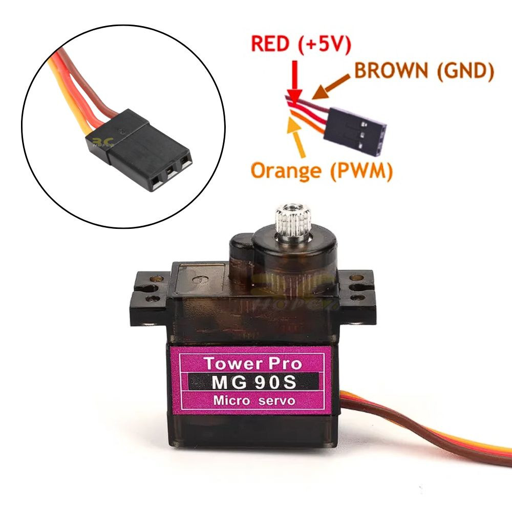 TowerPro MG90S 9g Micro Analog Metal Gear Servo 180 Degree with Servo horn for Arduino/Robot ...
