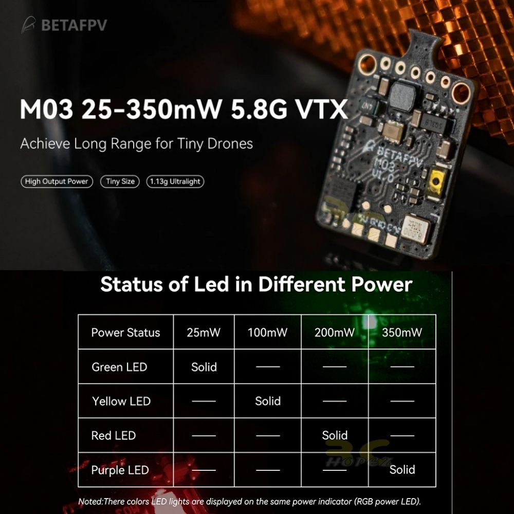 Betafpv M03 5.8G 25mW-350mW Switchable VTX For FPV Racing Drone Compatible With BETAFPV C01/C02 ...