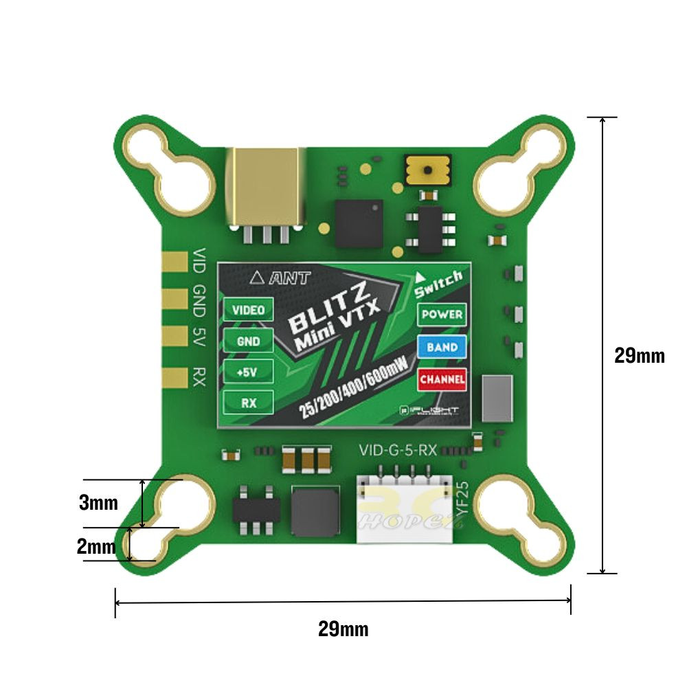 iFlight BLITZ Force VTX 20×20 25x25mm 5.8GHz 600mW Adjustable with MMCX ...