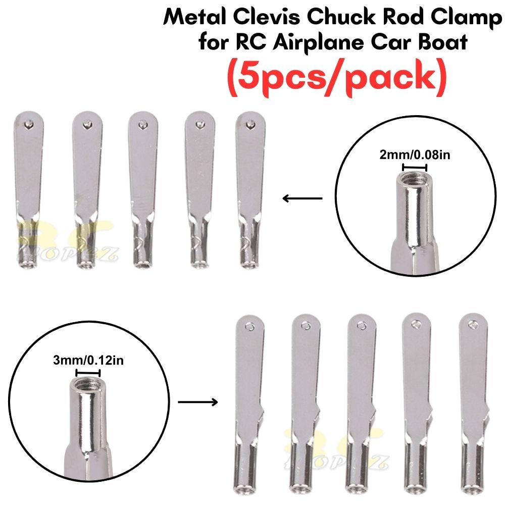 5Pcs Metal Clevis Chuck Rod Clamp M2(2mm) / M3(3mm) Optional Suitable ...