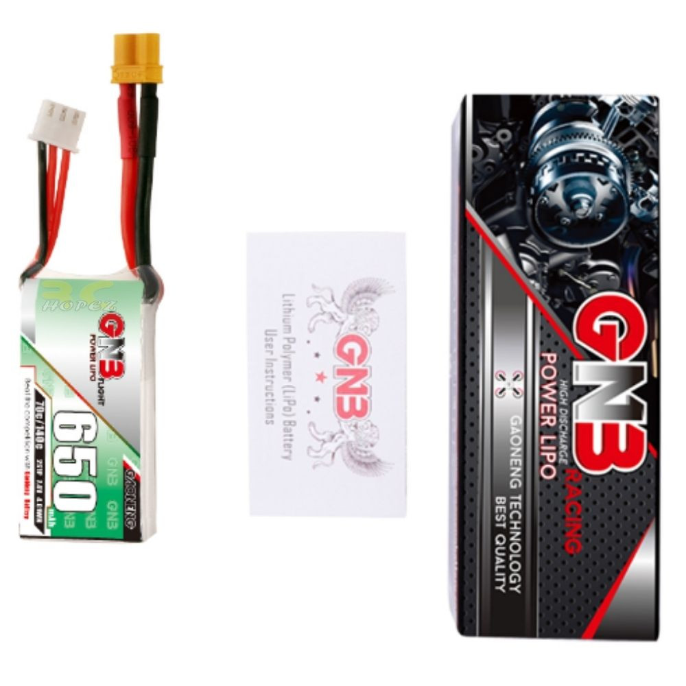 Gaoneng GNB 650mAh 2S 7.4V 70C Lipo Battery with XT30 Plug GNB650/70-2S – RC HOPEZ