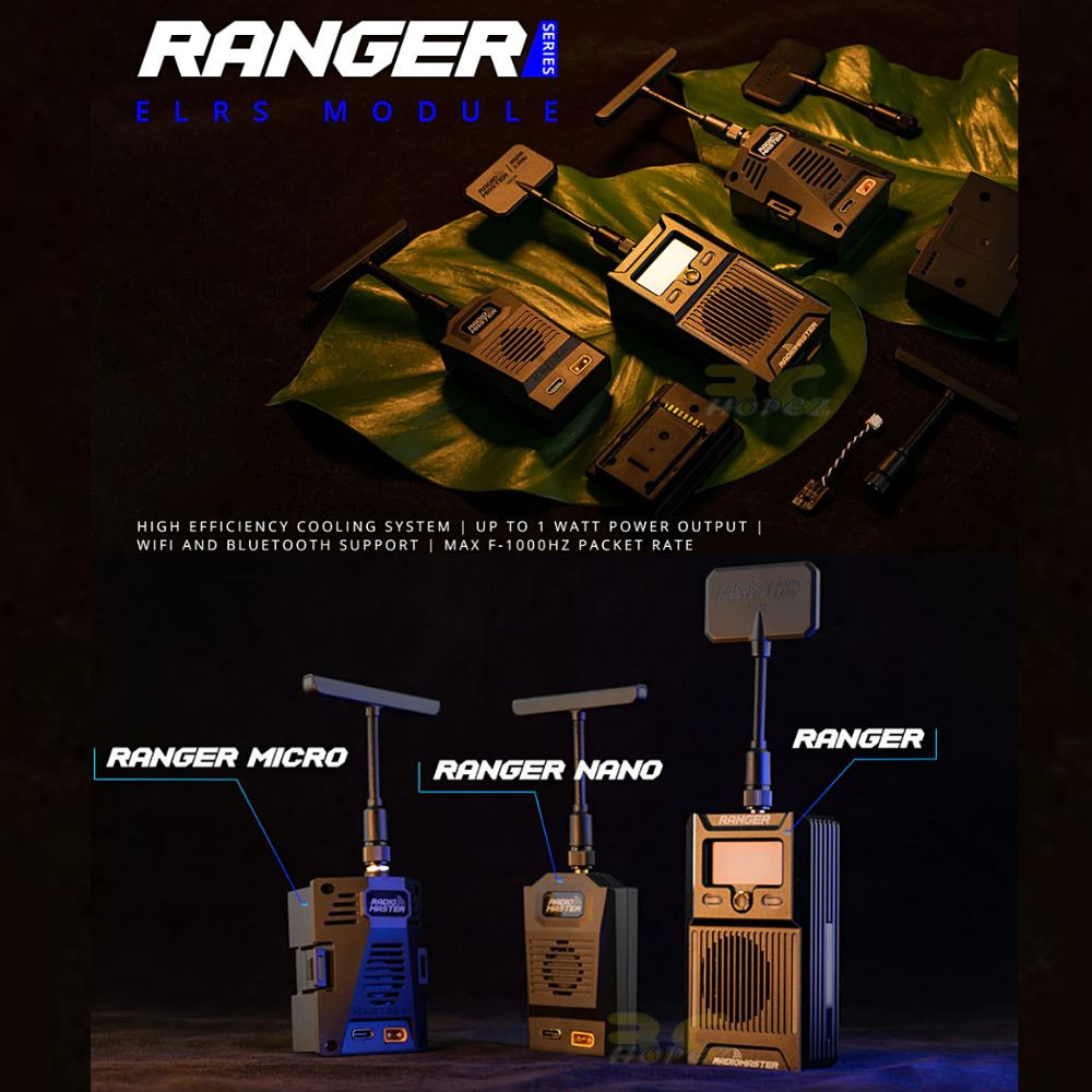 RadioMaster Ranger 2.4GHz ELRS Module with Nano Micro Adapter for Zorro ...
