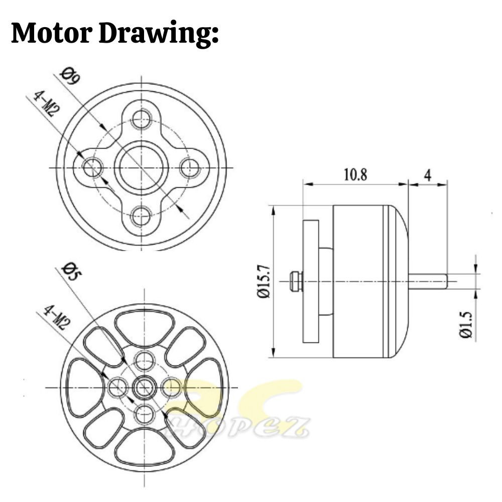 Flash Hobby A1204 2500/3100/5200KV 2-4S 2.0mm Shaft Brushless Motor For ...
