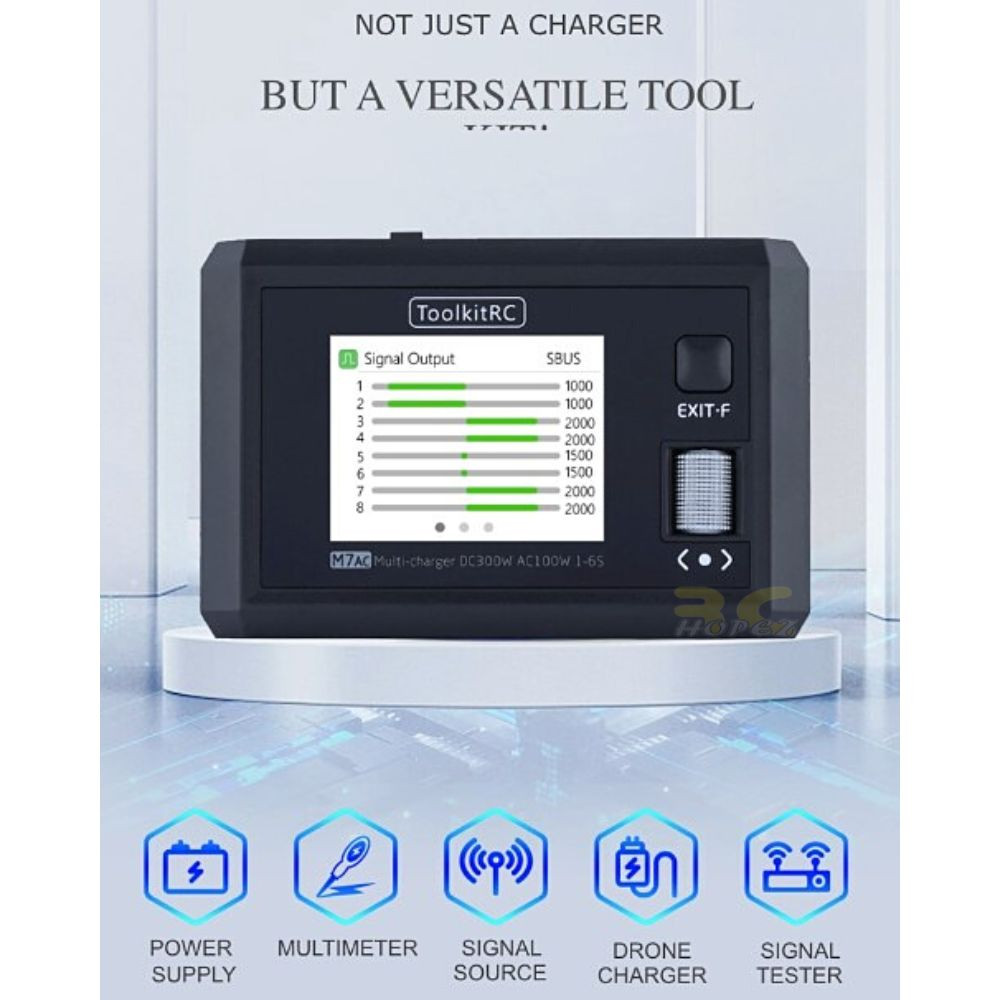 ToolkitRC M7AC 100W AC/300W DC 15A 2-6S Smart Balance Charger with XT30 ...