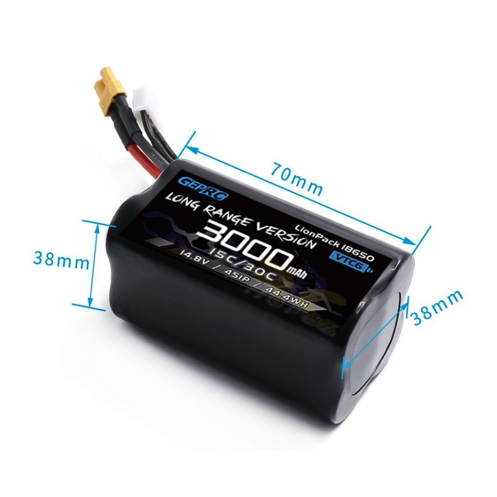 GEPRC VTC6 18650 4S1P 3000mAh 15C 14.8V Li-Ion Battery With XT30 Plug ...