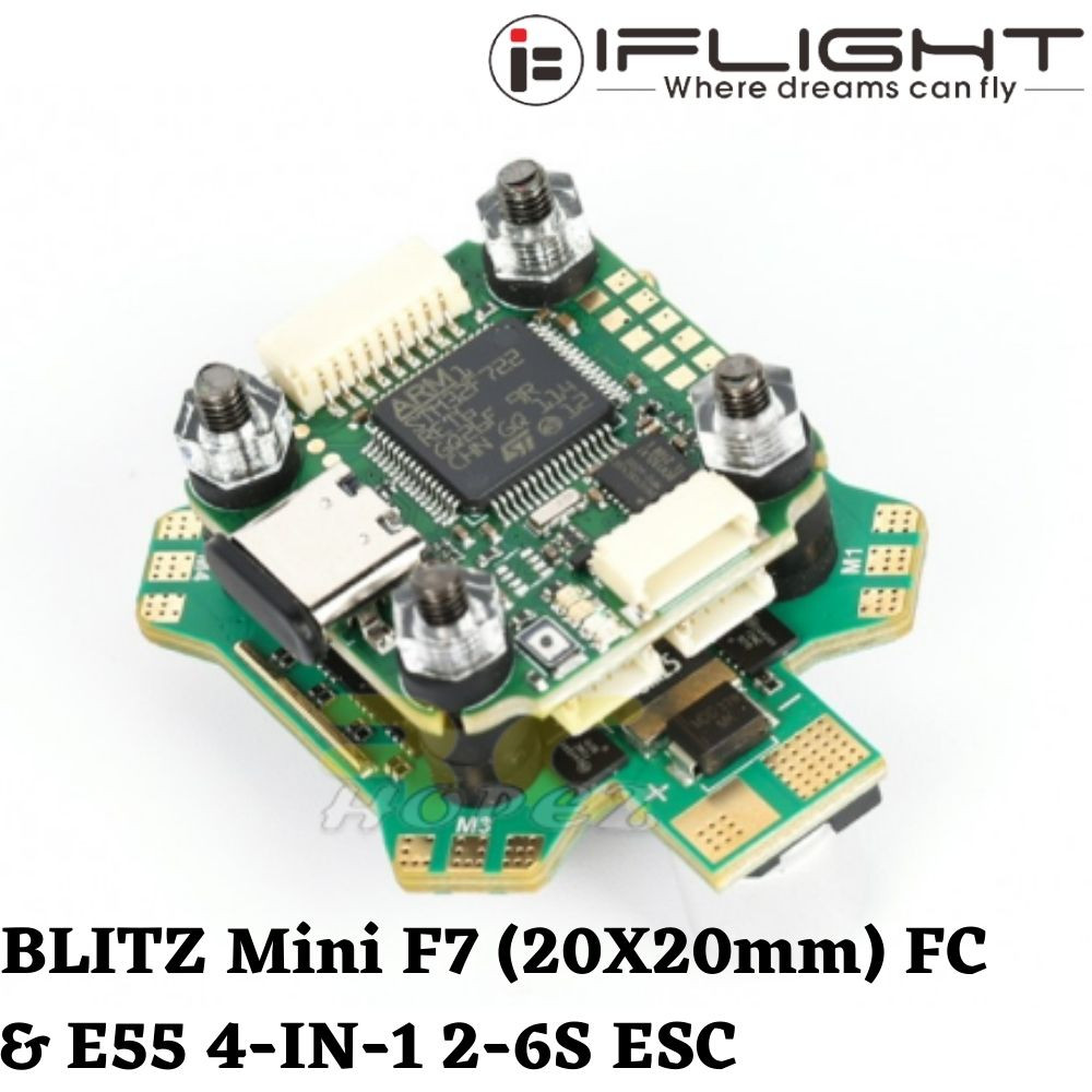 iFlight 20x20mm BLITZ Mini F7 V1.1 Flight Controller & E55 55A 2-6S 4 ...