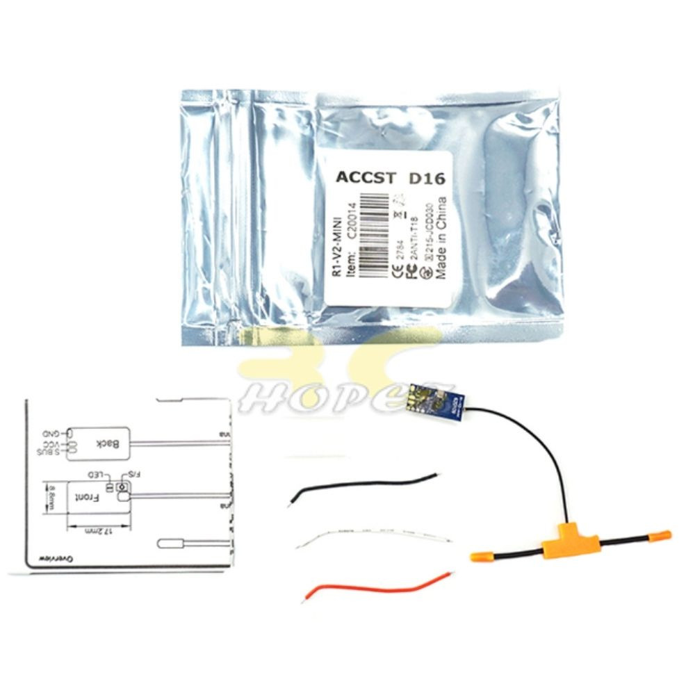 Jumper R1 V2 Mini D16 receiver compatible with FrSky D16 XM+ protocol ...