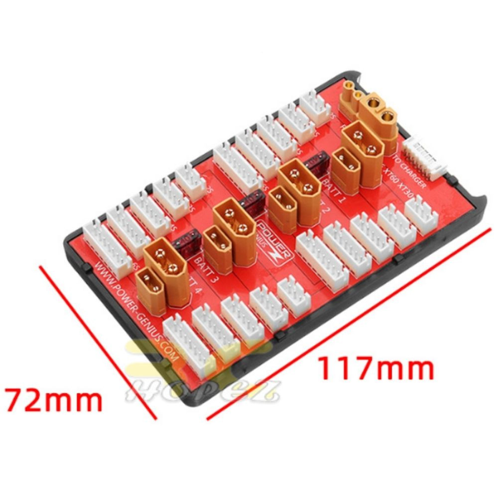 2 in 1 PG Parallel Charging Board XT30 XT60 Plug Supports 4 Packs 2-6S ...