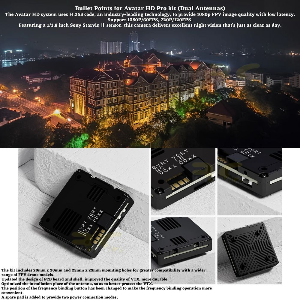 Caddx Walksnail Avatar HD Pro Camera / VTX V2 (Dual Antennas Version ...