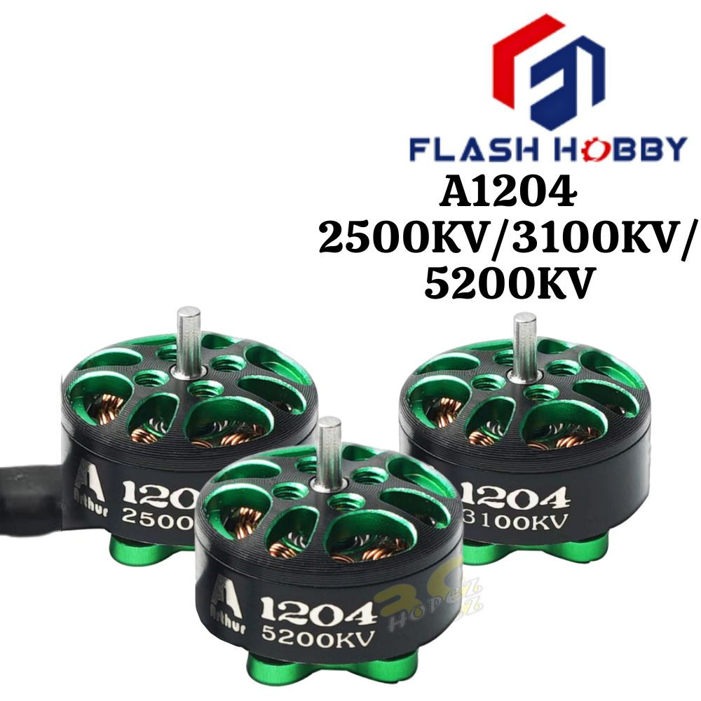 Flash Hobby A1204 2500/3100/5200KV 2-4S 2.0mm Shaft Brushless Motor For 2-3inch Cinewhoop A1204 ...