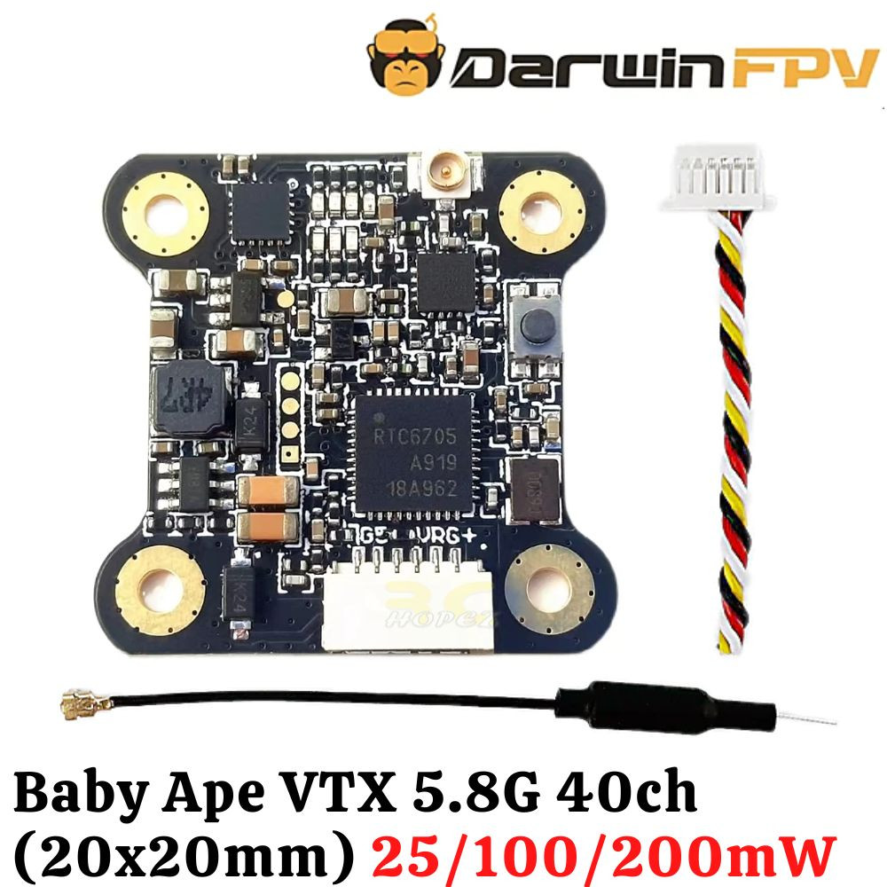 DarwinFPV Darwin Baby Ape VTX 5.8G 40ch (20x20mm) 25/100/200mW Darwin ...