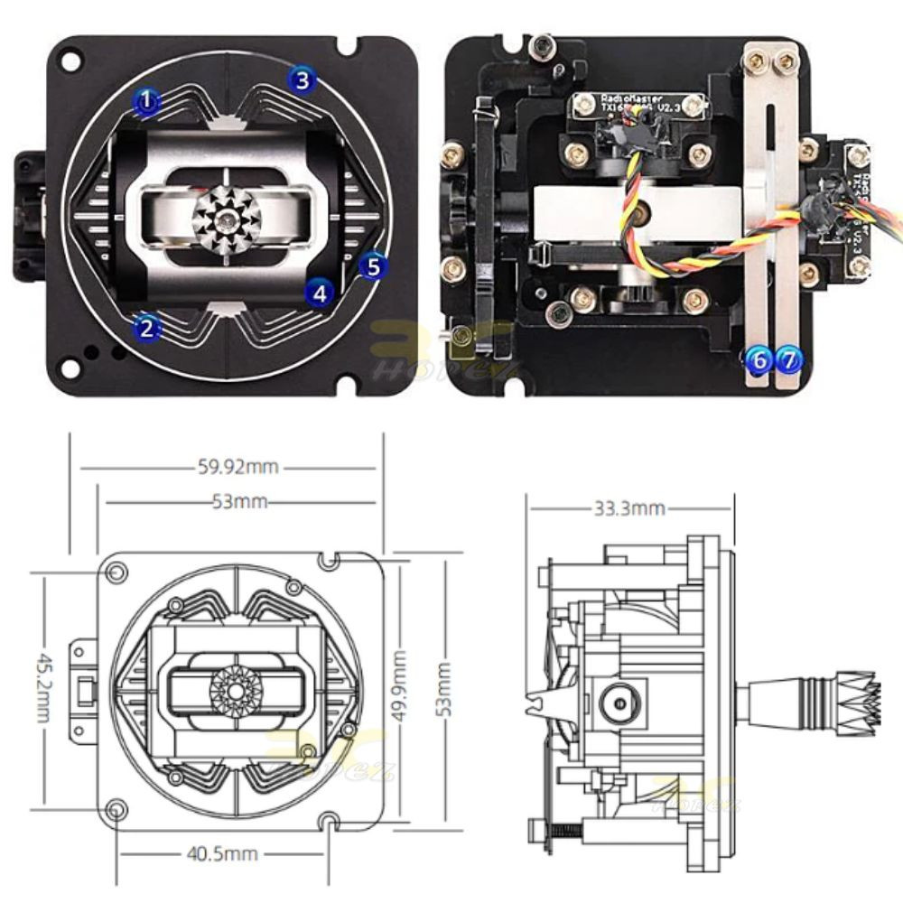 RadioMaster AG01 CNC Hall Gimbals for TX16S – Throttle & Centering (Set) TX-AG01 – RC HOPEZ