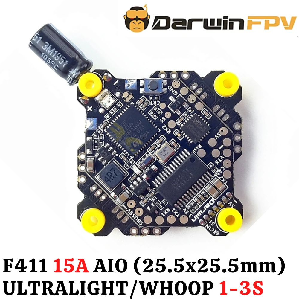 DarwinFPV Darwin F411 FC + 15A ESC 1-3S AIO Ultralight/Whoop Darwin 25. ...