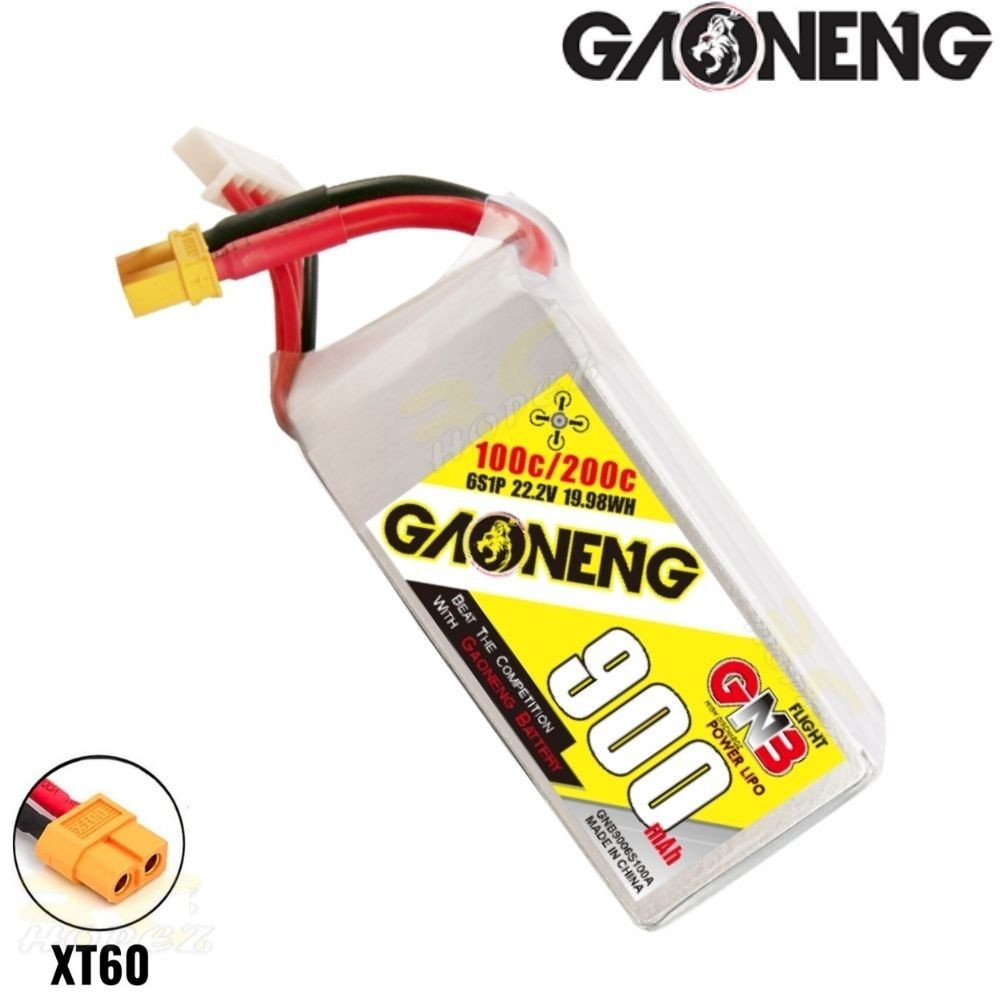 Gaoneng GNB 22.2V 900mAh 100C 6S Lipo Battery with XT60 Plug GNB900/100 ...