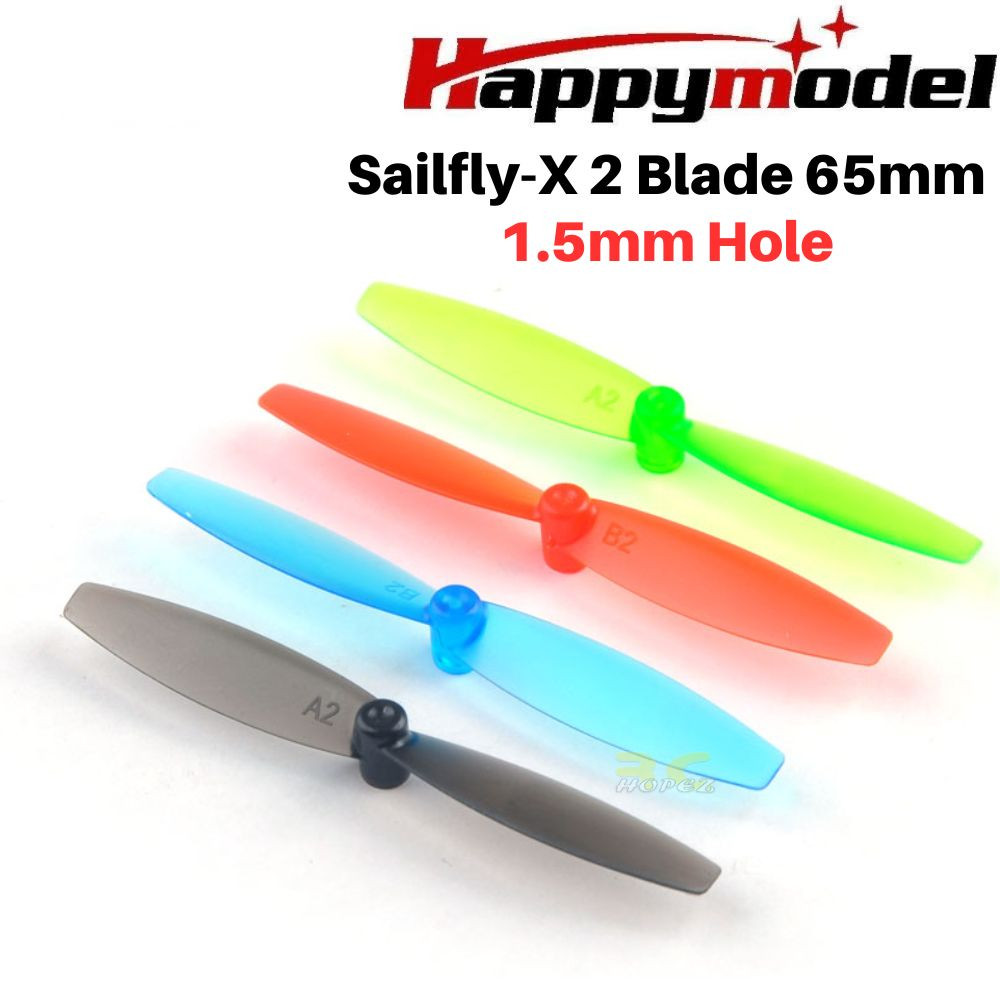 Happymodel Sailfly-X Spare Part 2 Pairs 65mm 2-Blade Propeller w/ 1.5mm Mounting Hole for RC ...