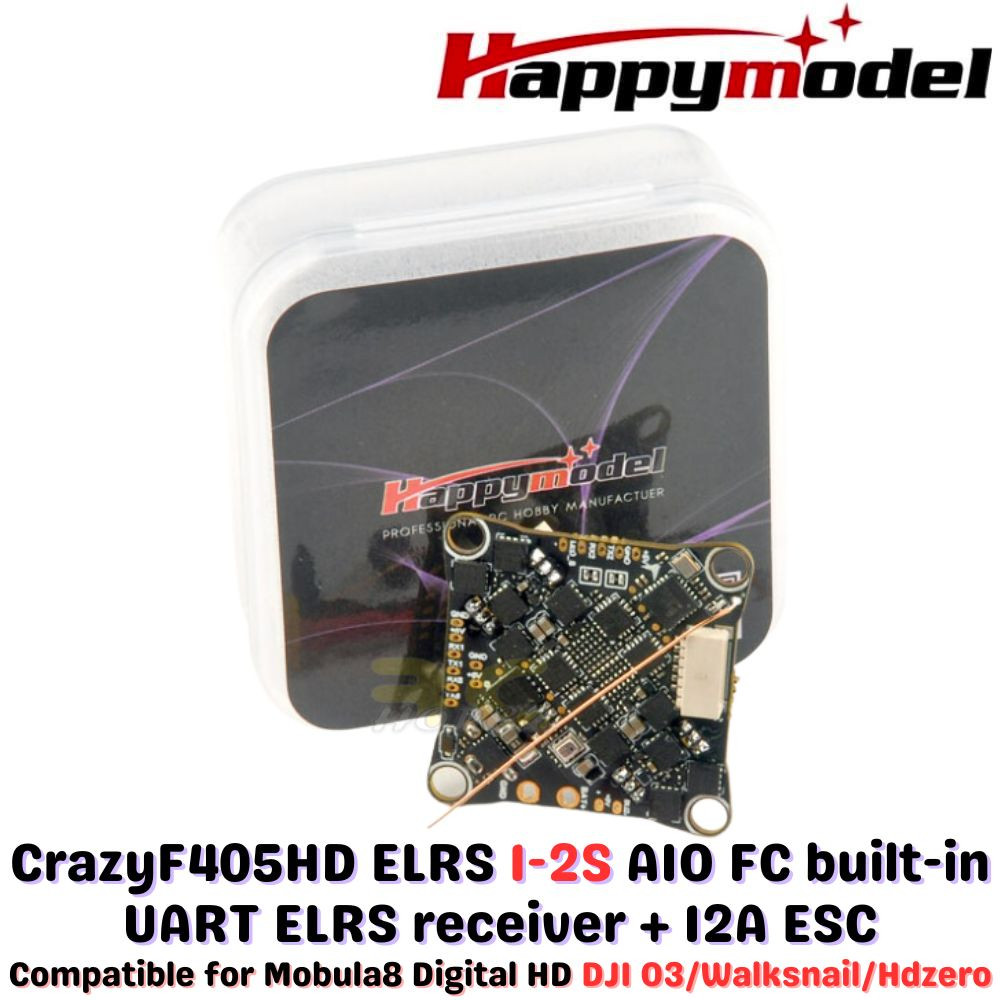 Happymodel CrazyF405HD ELRS 1-2S AIO FC (25.5×25.5mm) built-in UART ...
