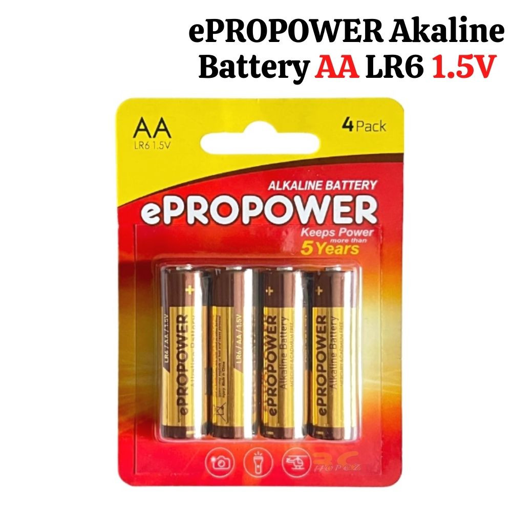 4Pcs ePROPOWER Alkaline Battery AA LR6 1.5V / AAA LR03 1.5V (Optional ...