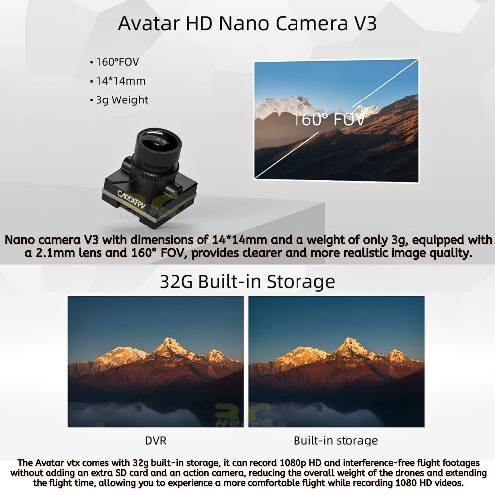 Caddx Walksnail Avatar HD Nano Camera V3/ Mini VTX V3 Kit 3.1V-13V WN-Avatar V3 – RC HOPEZ